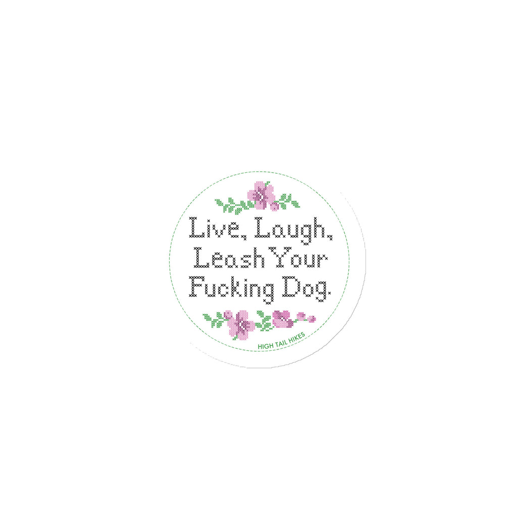 Live Laugh Leash Cross Stitch Magnet | Cute G-Rated Dog Gift – High ...